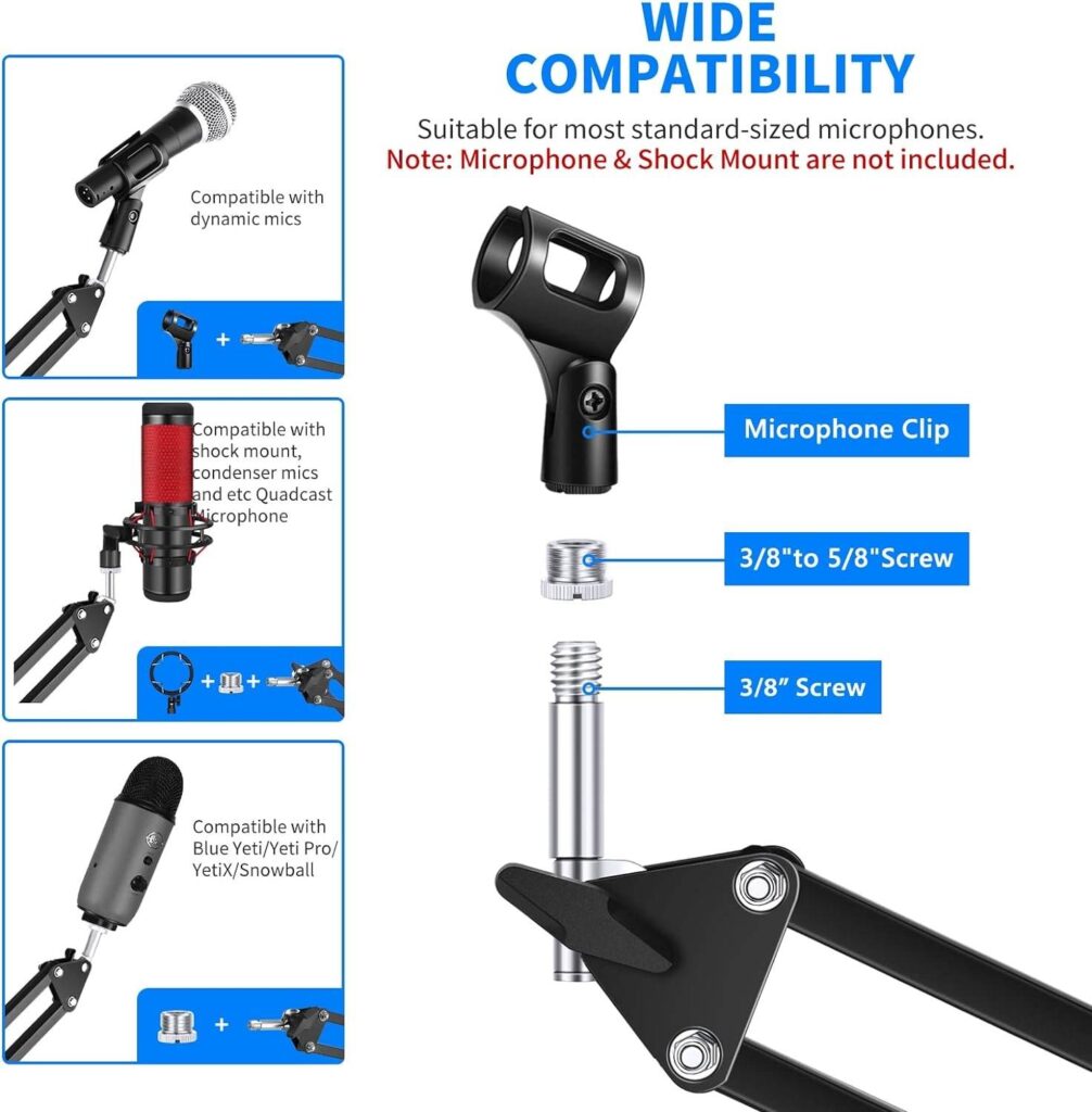 Neewer Microphone Arm Stand Suspension Boom Scissor Mic - Buytronics